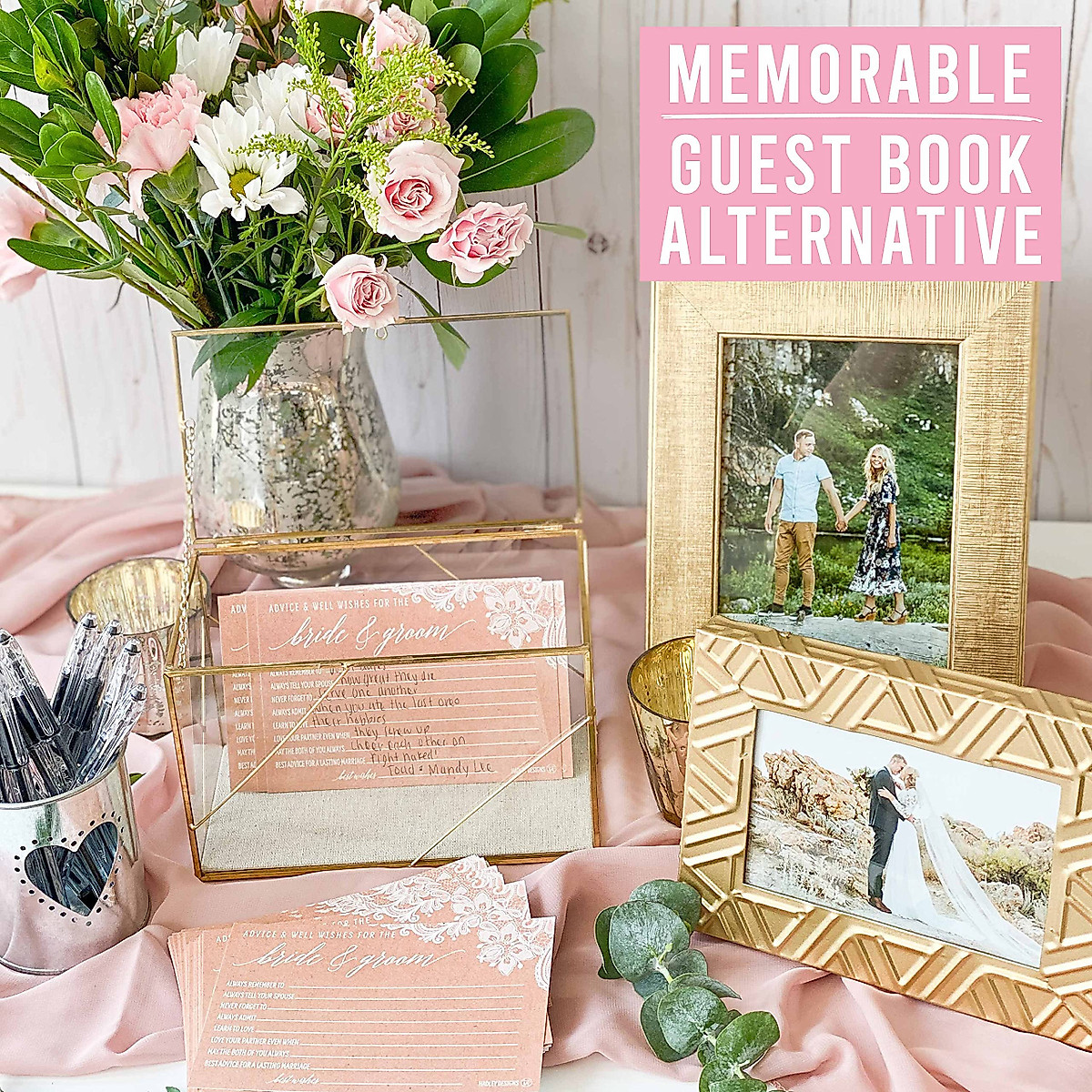 50 Wedding Advice Cards For Bride and Groom Rustic Bridal Shower Games For Guests, Wedding Card Boxes For Reception, Wedding Guest Book Alternative, Wedding Games For Guests, Advice For The Bride Card