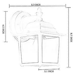 Simple Modern Outdoor Wall Light,Wall Sconce,Wall Lanterns Black, Outdoor Light Fixtures，Cast Aluminum, Anti-Rust, Transparent Glass lamp，Suitable for Courtyards, Villas, Parks, Plazas (2pack-)