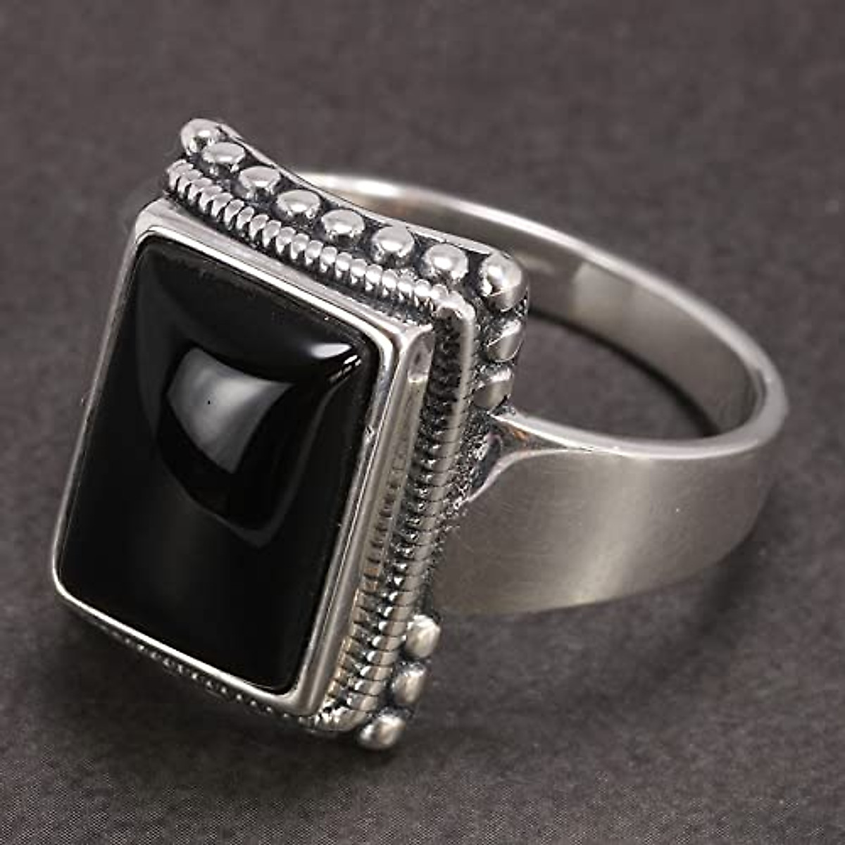 Lucifer Morningstar Ring 925 Sterling Silver, Black Onyx Turkish Ring for men and women (9)