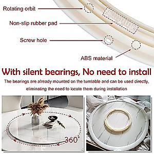 Rotating Round Lazy Susan For Dining Table Ø 20 24 28 32 36 39 Inch, 360 Degree Rotating Wooden Turntable With Silent Bearings, Easy To Share Food Tabletop Serving Tray