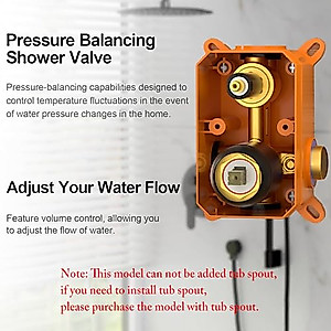 Gabrylly Shower System Black, Wall Mounted Slide Bar Shower Faucet Set Complete,High Pressure 10" Rain Shower Head with 5-Setting Handheld Shower,Shower Combo Set with Shower Valve