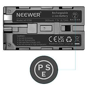 Neewer® (2Pack) 2600mAh Sony NP-F550/570/530 Replacement Battery for Sony HandyCams, Neewer Nanguang CN-160,CN-216,CN-126 Series and Other LED On-Camera Video Lights Which Using NP-F550