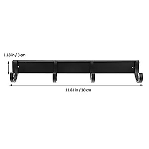 LIFKOME Coat Rack Wall Mounted Coat Hooks for Hanging Coats Heavy Duty Metal Hook Rack Rail with 6 Hooks Stainless Steel Metal Decorative Hook Rail Entryway Hanging Coat Rack Bathroom Kitchen