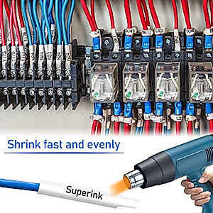 SuperInk 6 Pack Compatible for Brother HSe-231 HSe231 HS-231 HS231 Black on White Heat Shrink Tube Label Tape use in PT-D210 PT-D400 PT-E300 PT-E500 PT-P750WVP Printer (0.46''x 4.92ft,11.7mm x 1.5m)