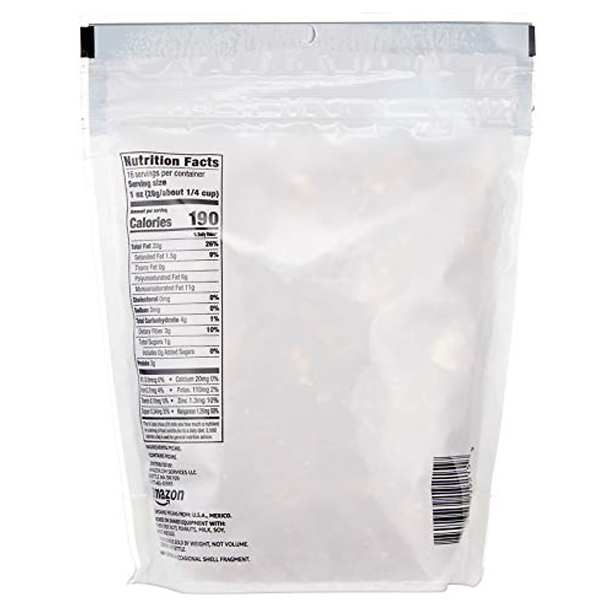 Amazon Brand - Happy Belly Pecan Halves, No Added Salt, 16 ounce (Pack of 1)