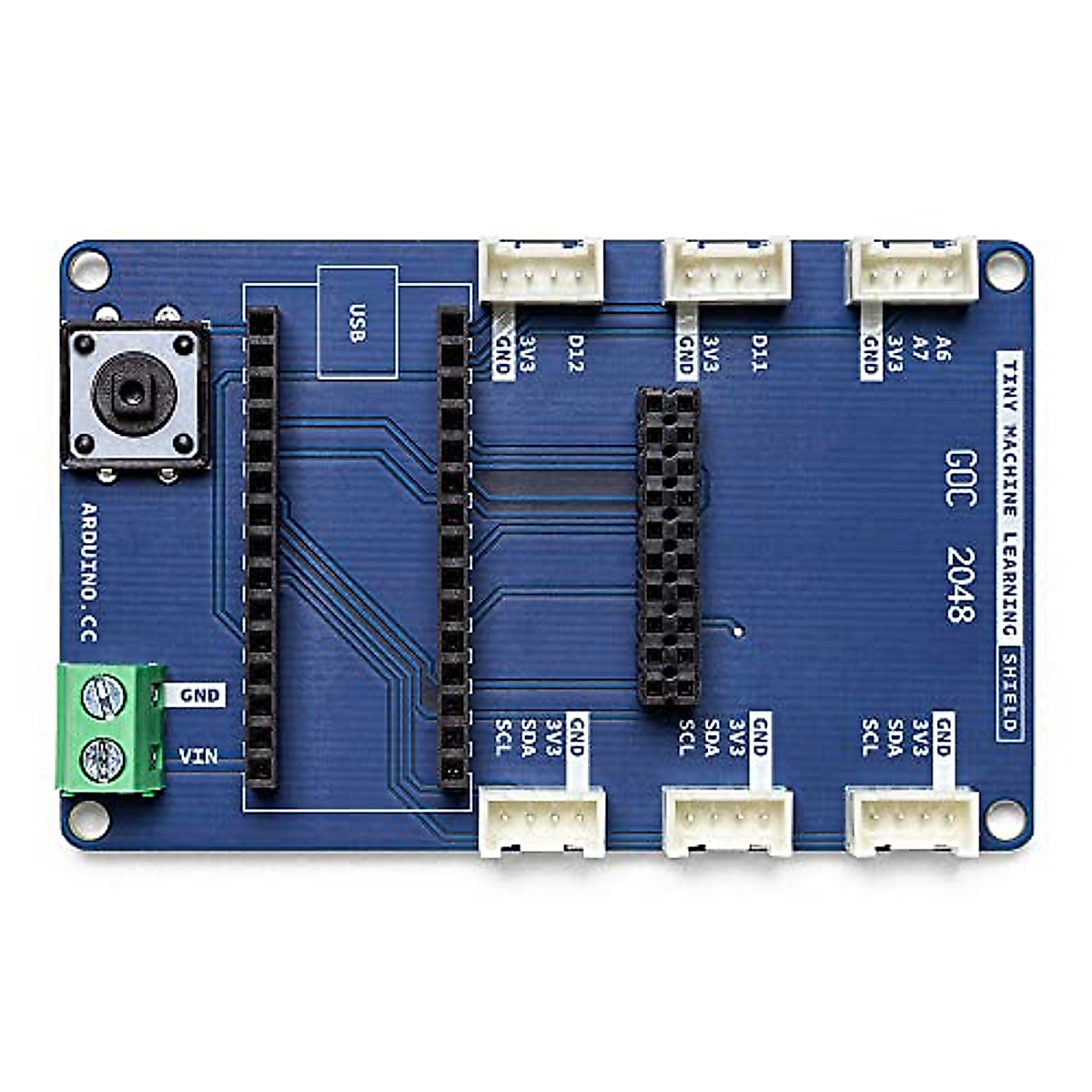 Arduino Tiny Machine Learning Kit [AKX00028] - Starter Bundle Nano 33 BLE Sense, OV7675 Camera & Custom Shield for Hands-On TinyML Projects