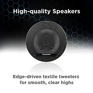 Blaupunkt GTX630 GTX Series GTX630 6.5-in. 300-Watt-Peak 3-Way Coaxial Speakers, Black