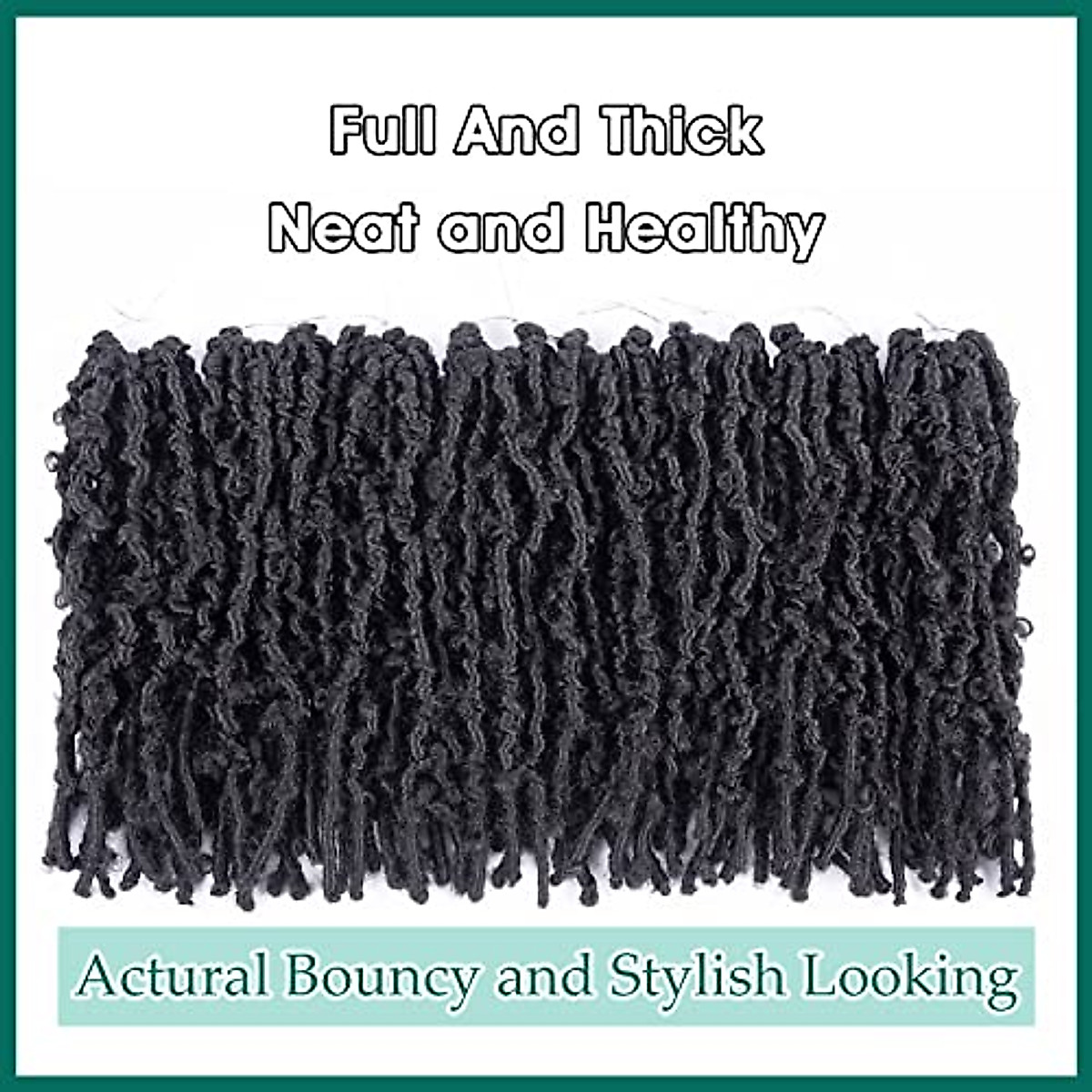 Re4u Butterfly Locs Crochet Hair 12 Inch, 8 Packs Distressed Butterfly Twist Crochet Hair For Black Women, Butterfly Locs Crochet Braids (1B#)