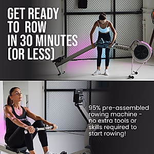 Row Warrior Air Rowing Machine | Foldable Gym-Quality Row Machine | 10- Damper Levels Cardio Machine for Full-Body Workout | Rowing Machine for Home Use with LED-Monitor | Rower Machine for Home Gym
