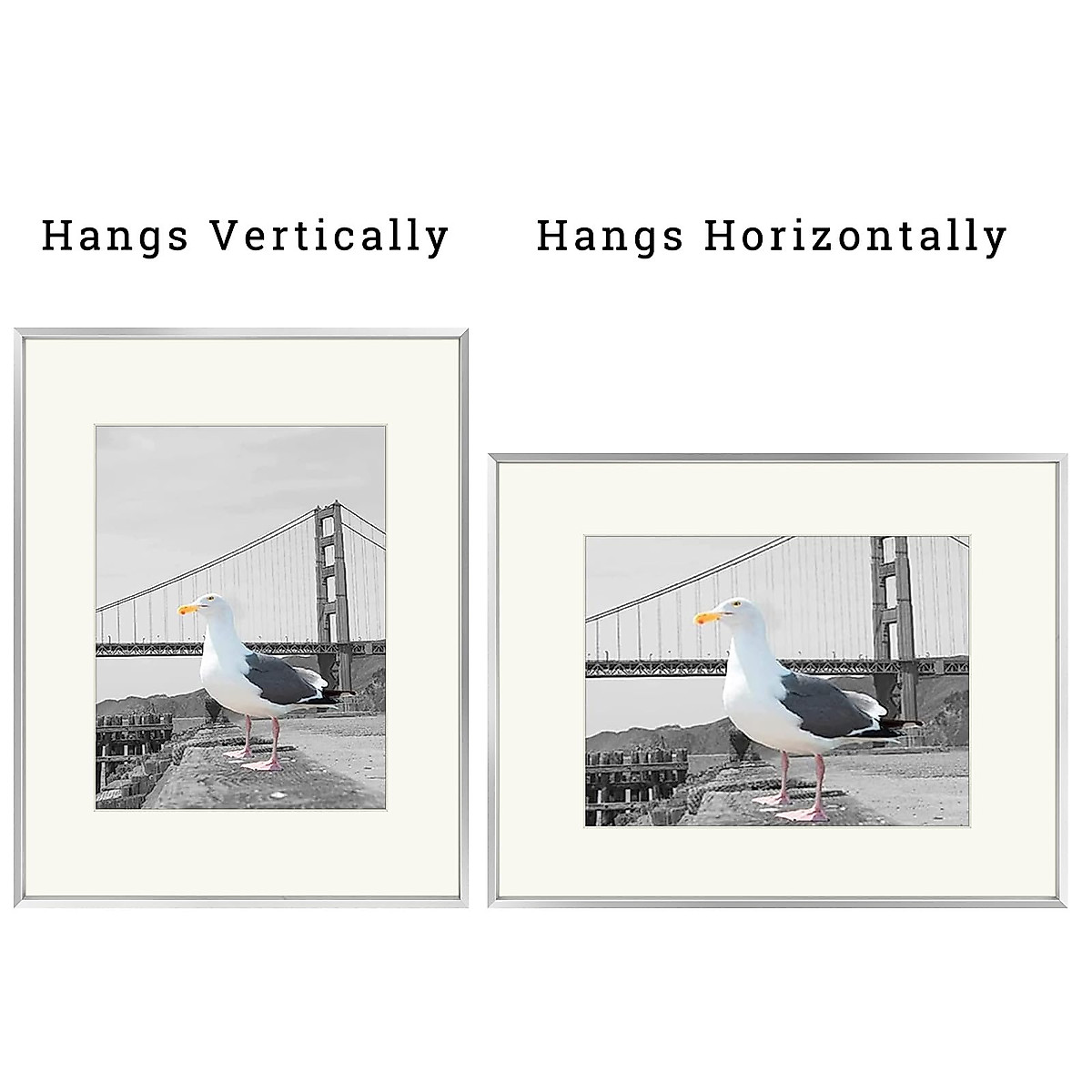 Frametory, 16x20 Metal Picture Frame with Mat for 11x14 Picture & Real Glass, Aluminum Photo Frame Collection (Silver, 2 Pack)