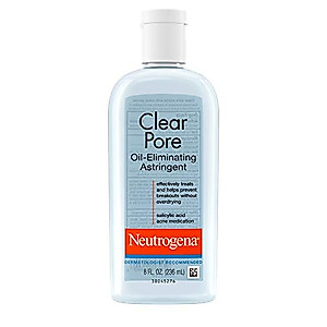 Neutrogena Clear Pore Oil-Eliminating Astringent with Salicylic Acid, Pore Clearing Treatment for Acne-Prone Skin, 8 fl. oz (Pack of 2)