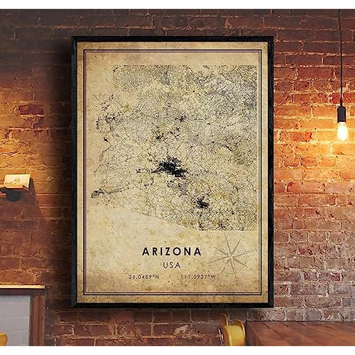 Arizona Map Print Arizona Map USA Map Art Arizona City Road Map Poster Vintage Gift Map
