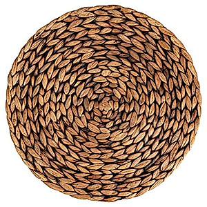 CENBOSS Round Woven Placemats (Brown Wash, 13.5" Set of 8)