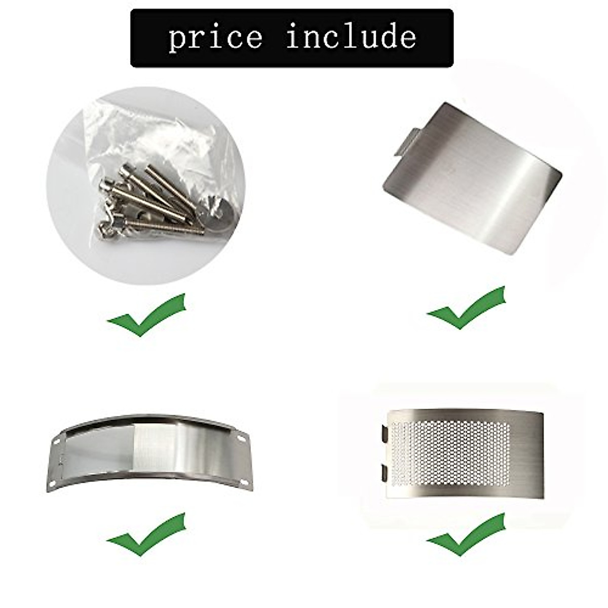 Draft Door Screen Kit Replacement Parts For Large and Medium Big Green Egg,Big Green Egg Accessories,Green Egg Chimney Door With Upgrade Punched Mesh Screen,Stainless Steel(Draft Door Kit for M&L BGE)