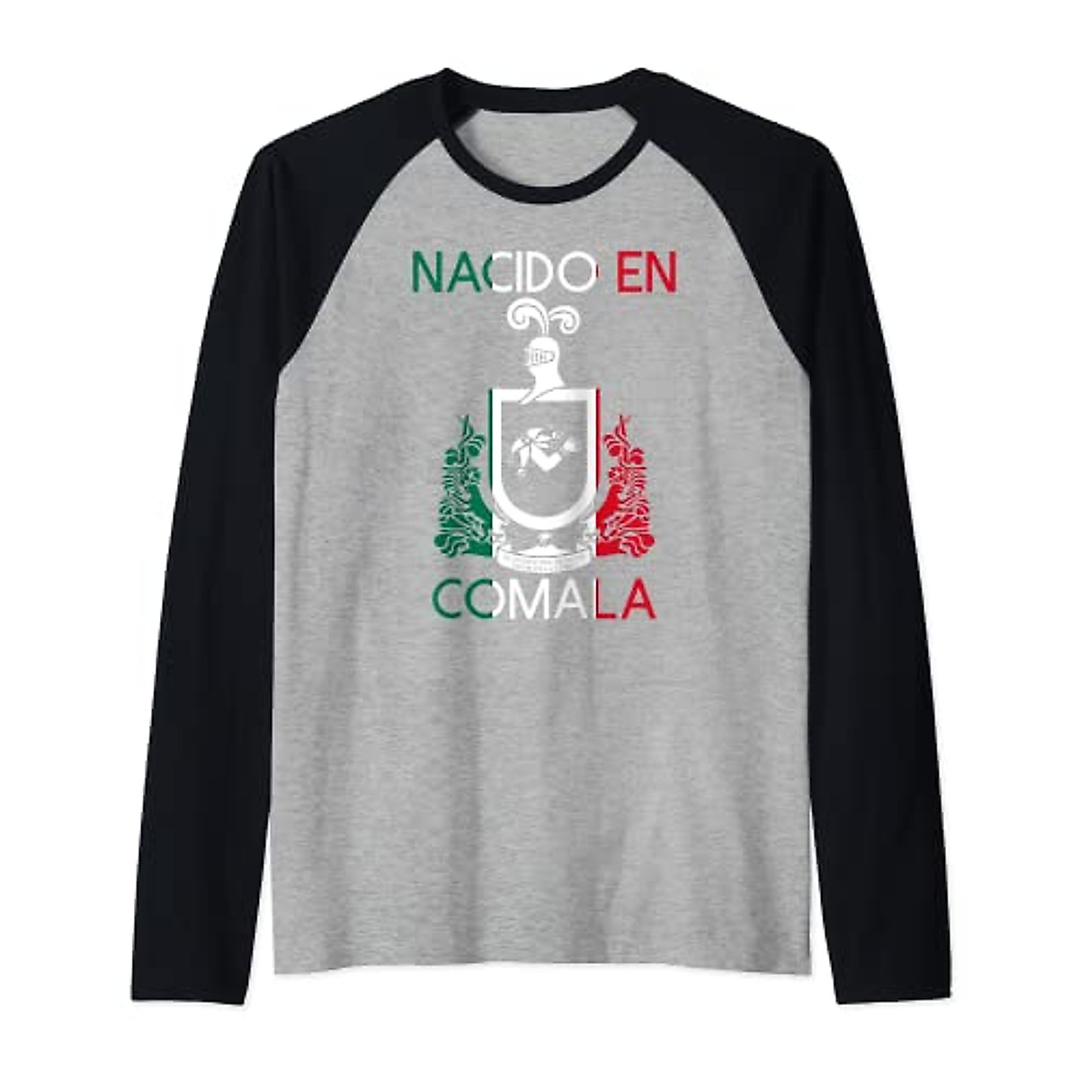 Comala Colima Estado De Mexico Escudo Eagle Aguila Raglan Baseball Tee