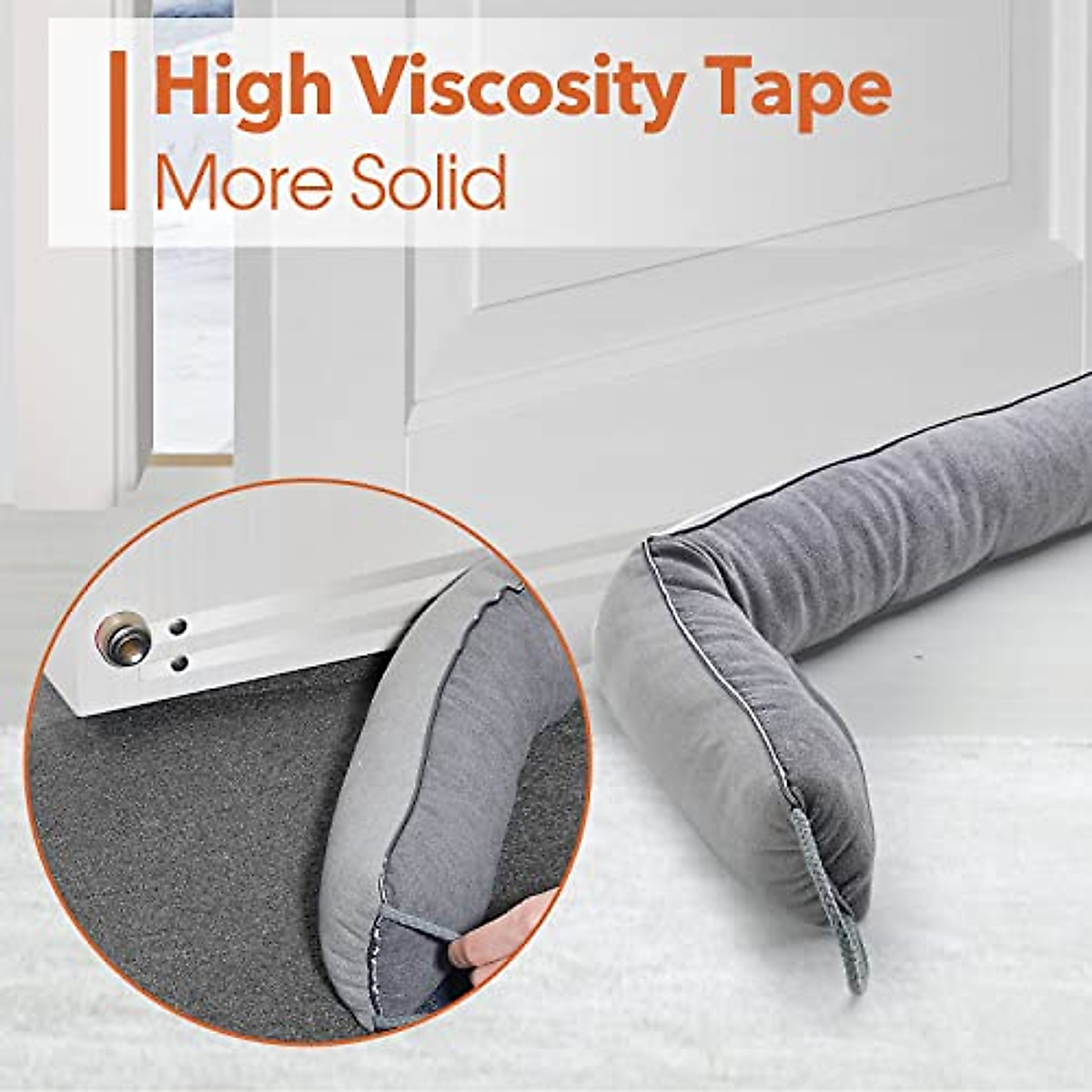 Door Draft Stopper,YOOGO 36 Inch Under Door Draft Blocker for Bottom of Door,Weighted Under Door Draft Noise/Wind/Light/Air/Dust/Odor Blocker for Apartment Door Gap Filler Bottom,Fabric Draft Guard