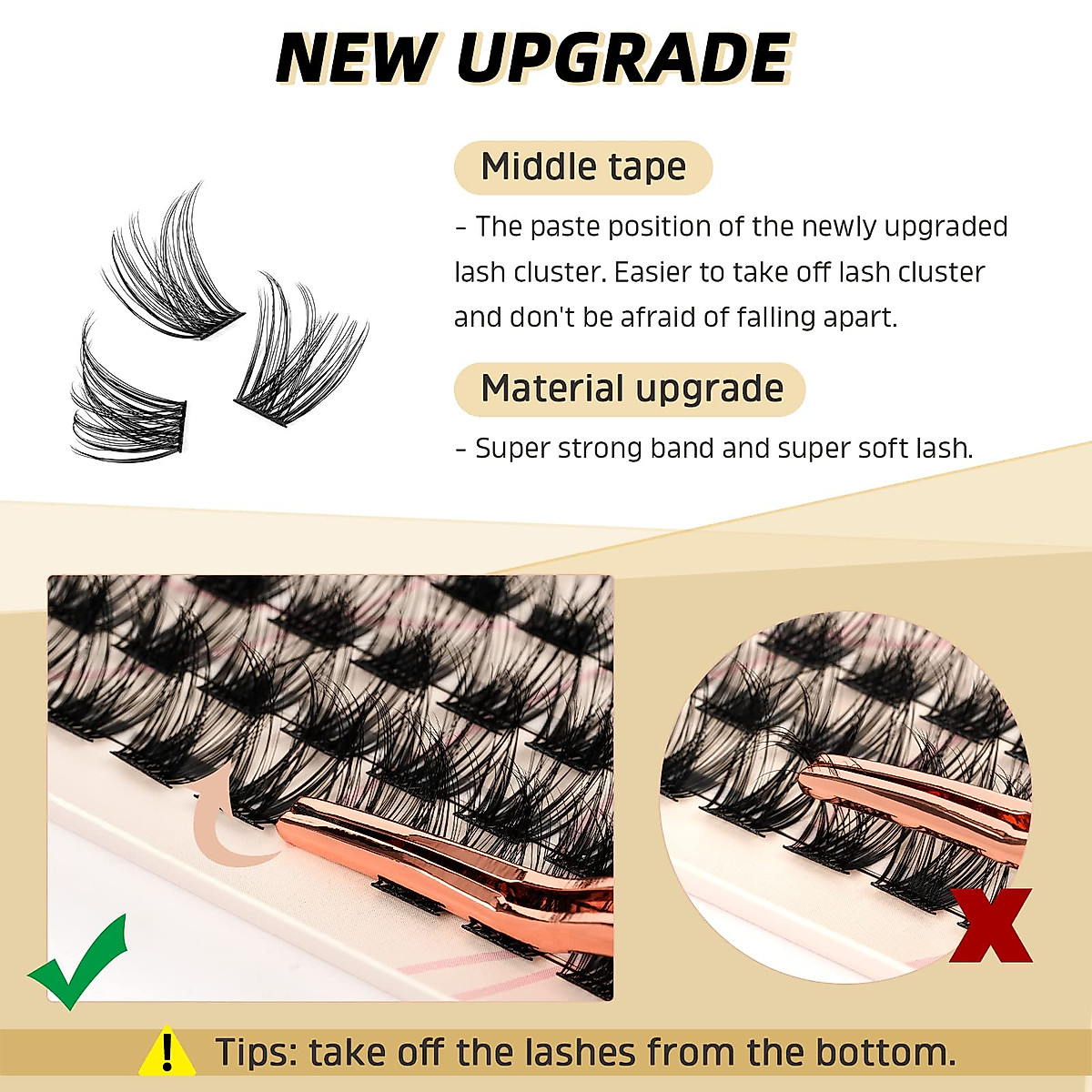 Lash Clusters DIY Eyelash Extension 72 pcs D Curl Cluster Lashes Individual Lashes Cluster Lashes Wisps Reusable Eyelash Segments Professional Makeup for Self-application (Wisp 03 mix 10-16mm)