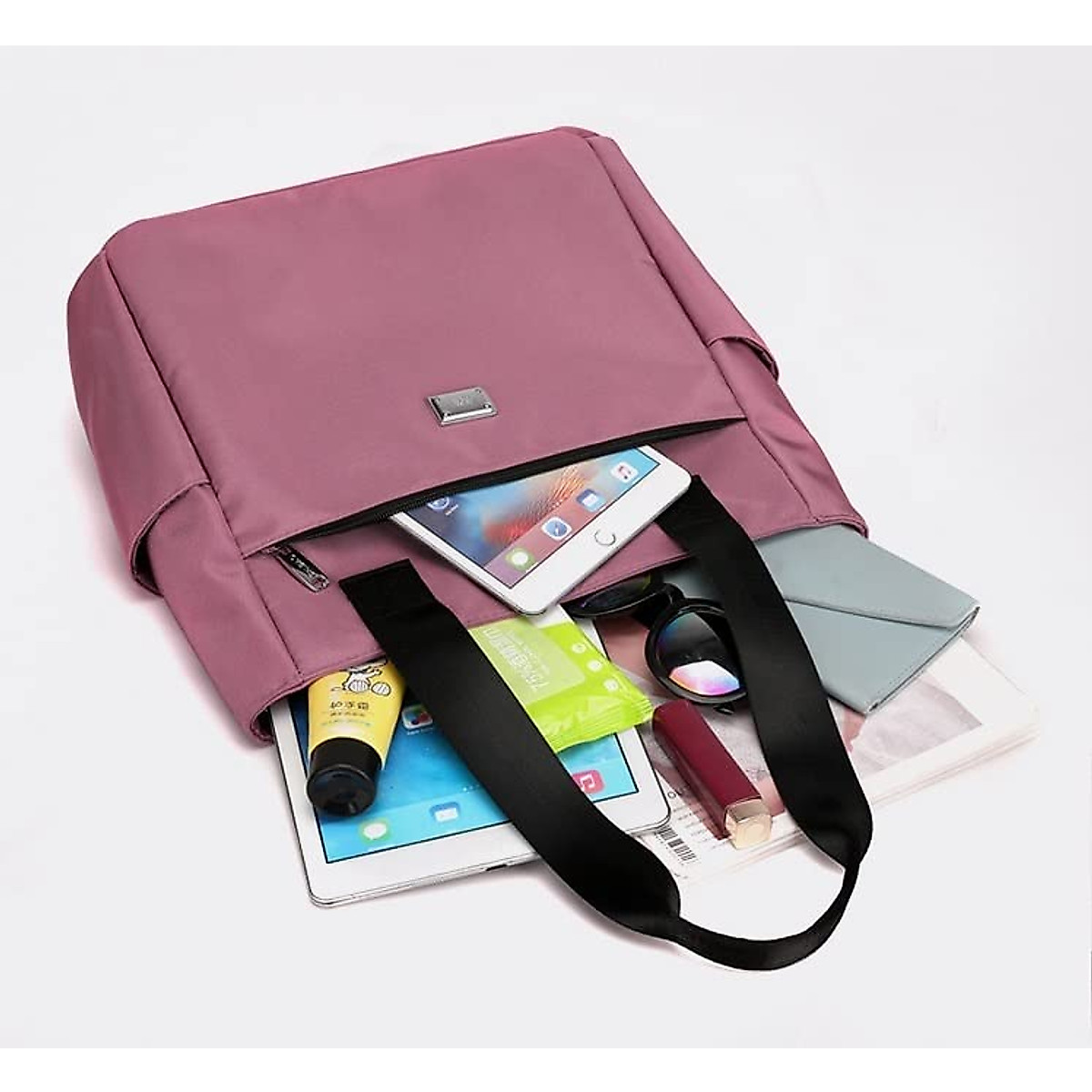 Large Capacity Nylon Bag, Women Tote Bags, Fashion Shoulder Bag, Crossbody Handbag With Pockets, for Everyday Work Travel (Pink)