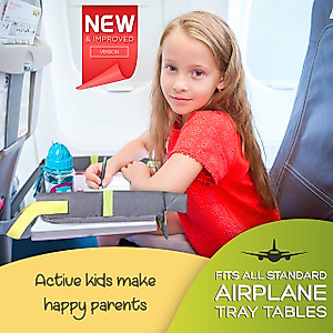 Ha&Da Foldable Kids and Adults Travel Tray Cover for Airplane Tray Table - Play Space and Snack Desk for Airplane Travel. Toddlers and Children, Unisex - Compact Light Portable