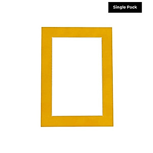 8.5x11 Mat Bevel Cut for 5x6 Photos - Acid Free Bright Yellow Precut Matboard - For Pictures, Photos, Framing - 4-ply Thickness