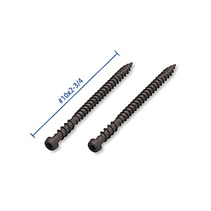 YYL,Composite Decking Coated Wood Screw, 10x2-3/4",Star Drive,Torx 20, Type 17 Slot Point,Wood Screw,1 Free Bit Included (#10x2-3/4", Dark Brown, 350)