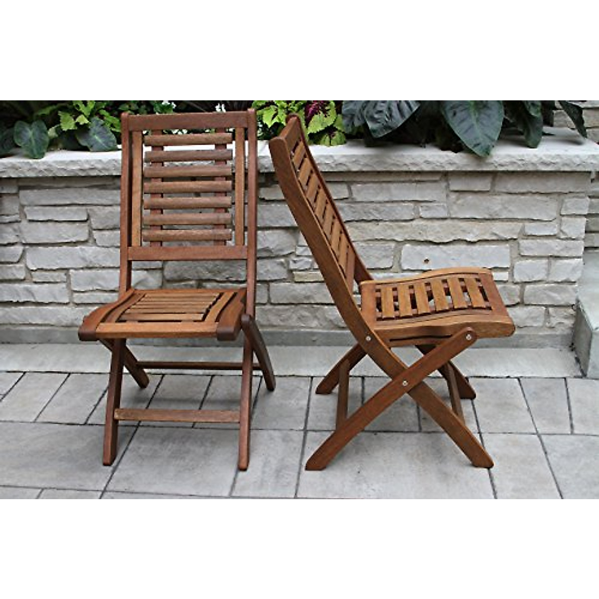 Folding Eucalyptus Side Chair Fully Assembled, 2 pack