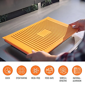 PREP ‘N Serve Premium Set™ - Plastic Container with Lid for Marinades, Stainless Steel Serving Tray, Aluminum Defrosting Tray, and a Plastic Cutting Board - The Ultimate BBQ Food Prep Utensil Set