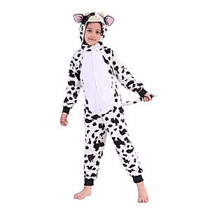 Sincere Party Fleece Cow Onesie Costume for Kids 2XL(12-14)