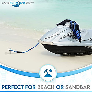 SandShark 18 inch Lite Series Boat Anchor - Shallow Water Anchor Pole - Jet Ski Anchor, Kayak Anchor, Pontoon Boat Accessories for Beach and Sandbar - 316 Stainless Steel w/Handle and Padded Case