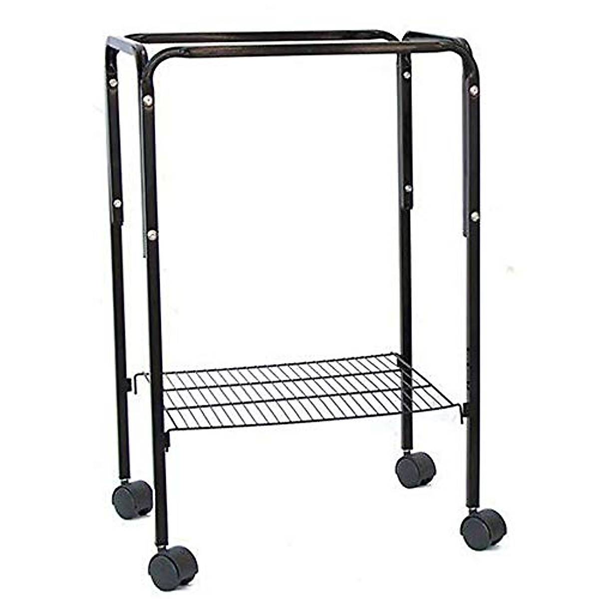 Large Canary Parakeet Cockatiel Lovebird Finch Roof Top Bird Cage with Stand -18"x14"x63" (Black with Toy)