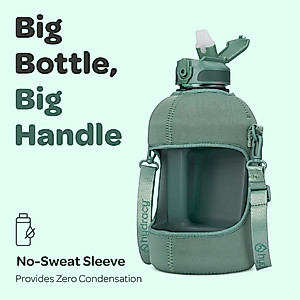 Hydracy 2.3L BPA-Free Tritan Plastic Water Bottle with Adjustable Shoulder Strap, Spill-Proof Lid, and Convenient Silicon Spout for Hydration on the Go