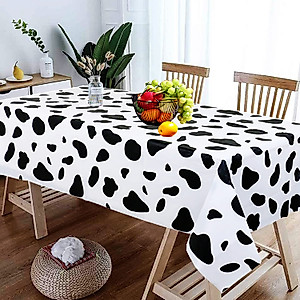 AMZPTBOY Animal Birthday Party Decorations - 54" x 108" Cow Print Plastic Tablecloth and Table Cover for Arts & Crafts Perfect for Farm Animal Themed Birthday Party Supplies and Baby Showers 2 Packs