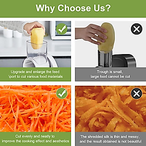 Electric Cheese Grater, Detachable Electric Salad Maker for Home Kitchen Use, Electric Cheese Grater for Block Cheese for Vegetables, Cheeses and Nuts, BPA-Free