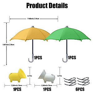 4pcs Mobile Phone Holder with Sun Umbrella - Phone Umbrella Suction Cup Stand, Desktop Piggy Phone Holder,Durable Mobile Phone Suction Cup Holder Outdoor Sun Umbrella Mobile Phone Holder(yellow-green)