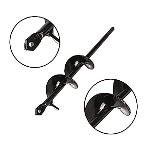 Ljliudu 1.6X8.7 &4 x 12 inch Auger Drill Bit fot Planting, Garden Plant Auger for 3/8 inch Hex Drive Drill, Black
