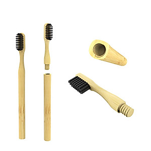 Clypolly Soft Bristle Travel Folding Toothbrush Kit,Small Size Portable Camping Travel Accessories Reusable Handle + Replaceable Brush Head