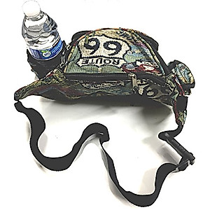 Explorer Large Polyester Waist Fanny Bag Purse Pack Men Women Girl Kids Outdoors Running Climbing Cute Fashion Waterproof Water Bottle Holder (Large/16 x 6 x 4-Inch, Route66)