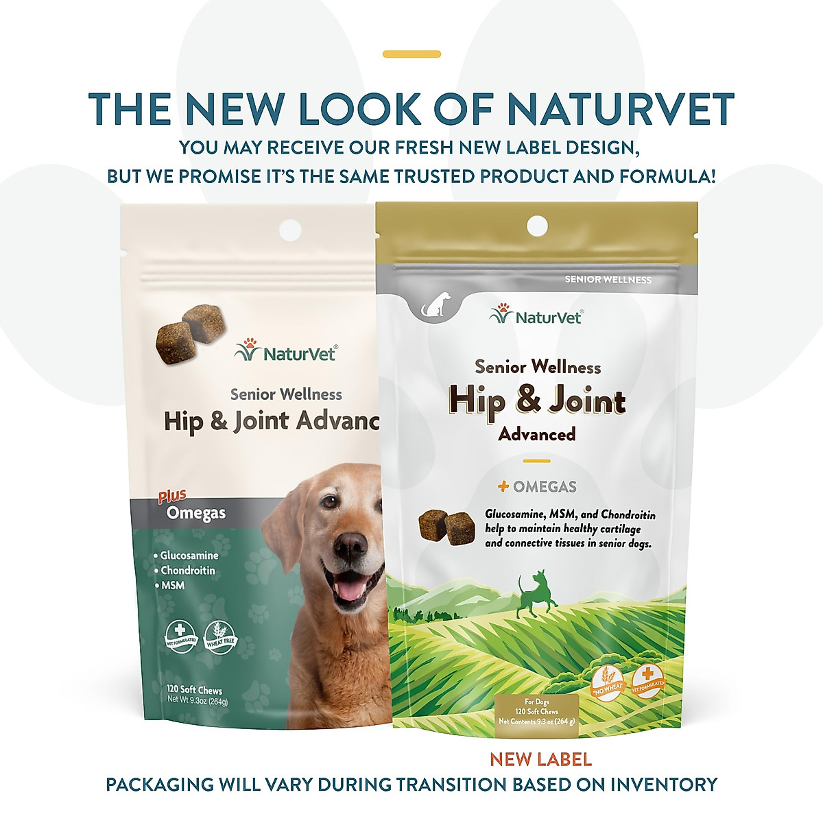 NaturVet – Senior Wellness Hip & Joint Advanced Plus Omegas | Help Support Your Pet’s Healthy Hip & Joint Function | Supports Joints, Cartilage & Connective Tissues | 120 Soft Chews