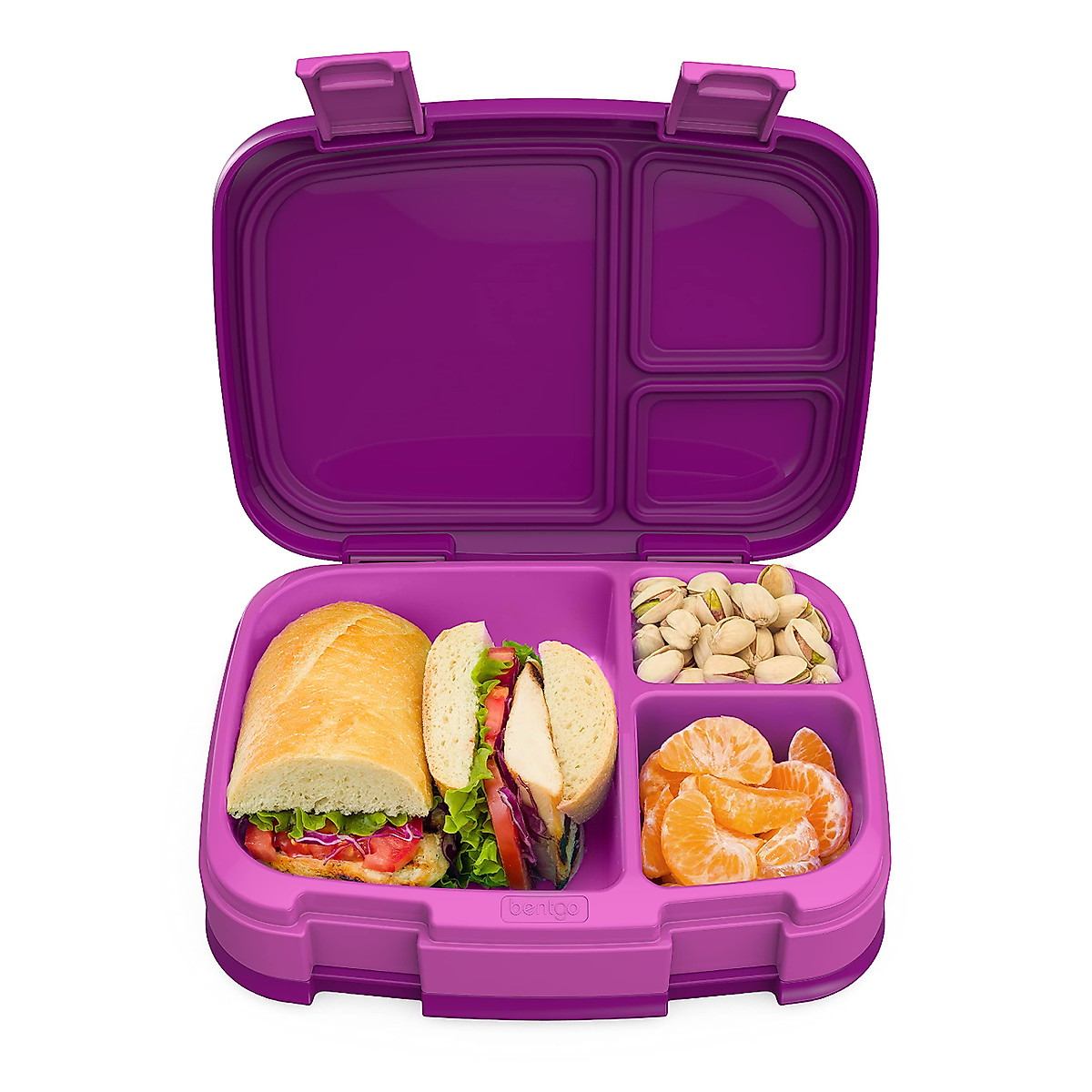 Bentgo® Fresh – Leak-Proof, Versatile 4-Compartment Bento-Style Lunch Box with Removable Divider, Portion-Controlled Meals for Teens and Adults On-The-Go – BPA-Free, Food-Safe Materials (Purple)