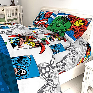 Jay Franco Avengers Comics Good Guys 5 Piece Full Bed Set (Offical Marvel Product)