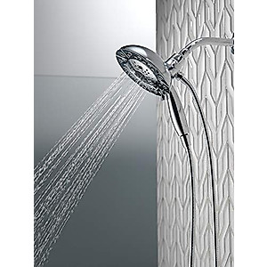 Delta Faucet 5-Spray In2ition Dual Shower Head with Handheld Spray, H2Okinetic Brushed Nickel Shower Head with Hose, Showerheads, Handheld Shower Heads, Magnetic Docking, Stainless 58480-SS25-PK