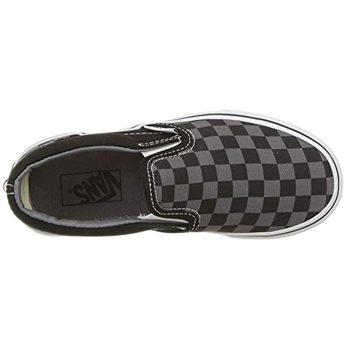 Vans Kids Unisex Classic Slip On, (Checkerboard) Black/Pewter, Size 12 Little Kid