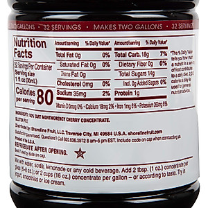 Cherry Bay Orchards Tart Cherry Concentrate - Natural Juice to Promote Healthy Sleep, 32oz Bottle