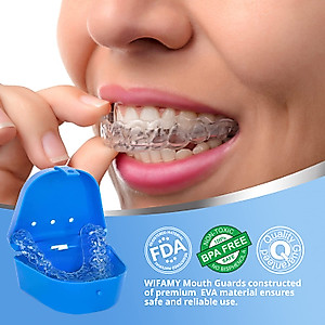 Wifamy Mouth Guard for Clenching Teeth at Night, Sport Athletic, Whitening Tray, Including 4 Regular and 2 Heavy Duty Guard