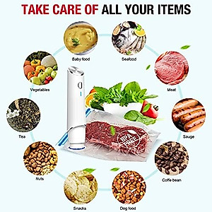 Sous Vide Bags|13PCS Electric Vacuum Sealer Kit for Anova,Joule Cookers|Handheld Vacuum Sealer with Auto Pause Function,7Pcs Reusable Vacuum Seal Food Sealer Bags