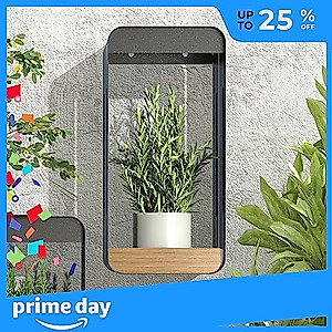 Grand patio Outdoor Steel LED Solar Power Wall Sconce Shelf Planter, Waterproof All-Weather Decor Wall Lamp Light for Porch, Patio. Solar Energy, Steel, Black(L-Rectangle)