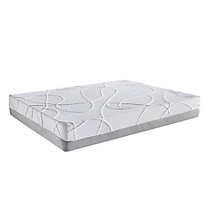 AC Pacific HERBACOAL Collection 12" Medium Firmness Green Tea Infused Memory Foam Mattress Made In USA, Queen, White