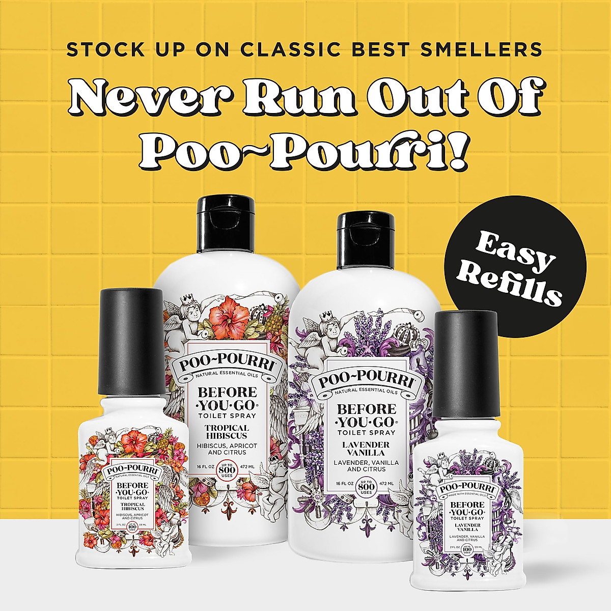 Poo-Pourri Before-You- go Refill Bottle, 16 Fl Oz, Original Citrus 16 Fl Oz