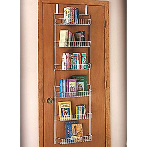 Miles Kimball Over The Door Kitchen Storage Organizer, White Vinyl-Coated Metal Wire - Measures 18 3/4" Wide x 52" High