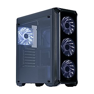 Zalman i3 Edge ATX Mid Tower Computer Case Gaming PC Case, Includes 4X 120mm White LED Fans, Acrylic Side Window, High Airflow Mesh Panel, USB 3.0,Black